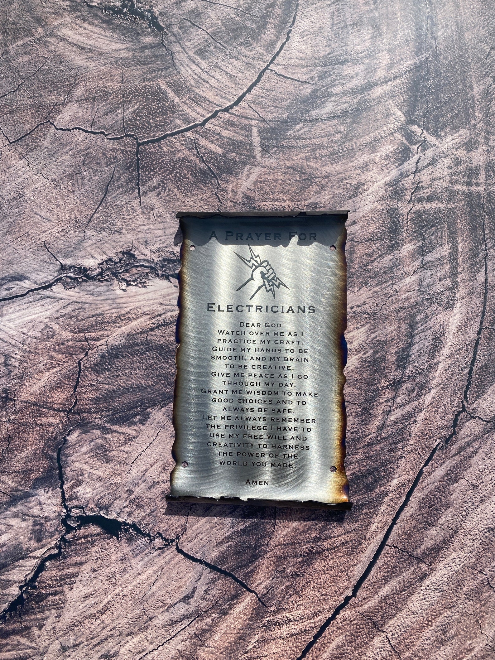 Metal Electrician's Prayer Scroll, Electrician Gifts, Electrician ...