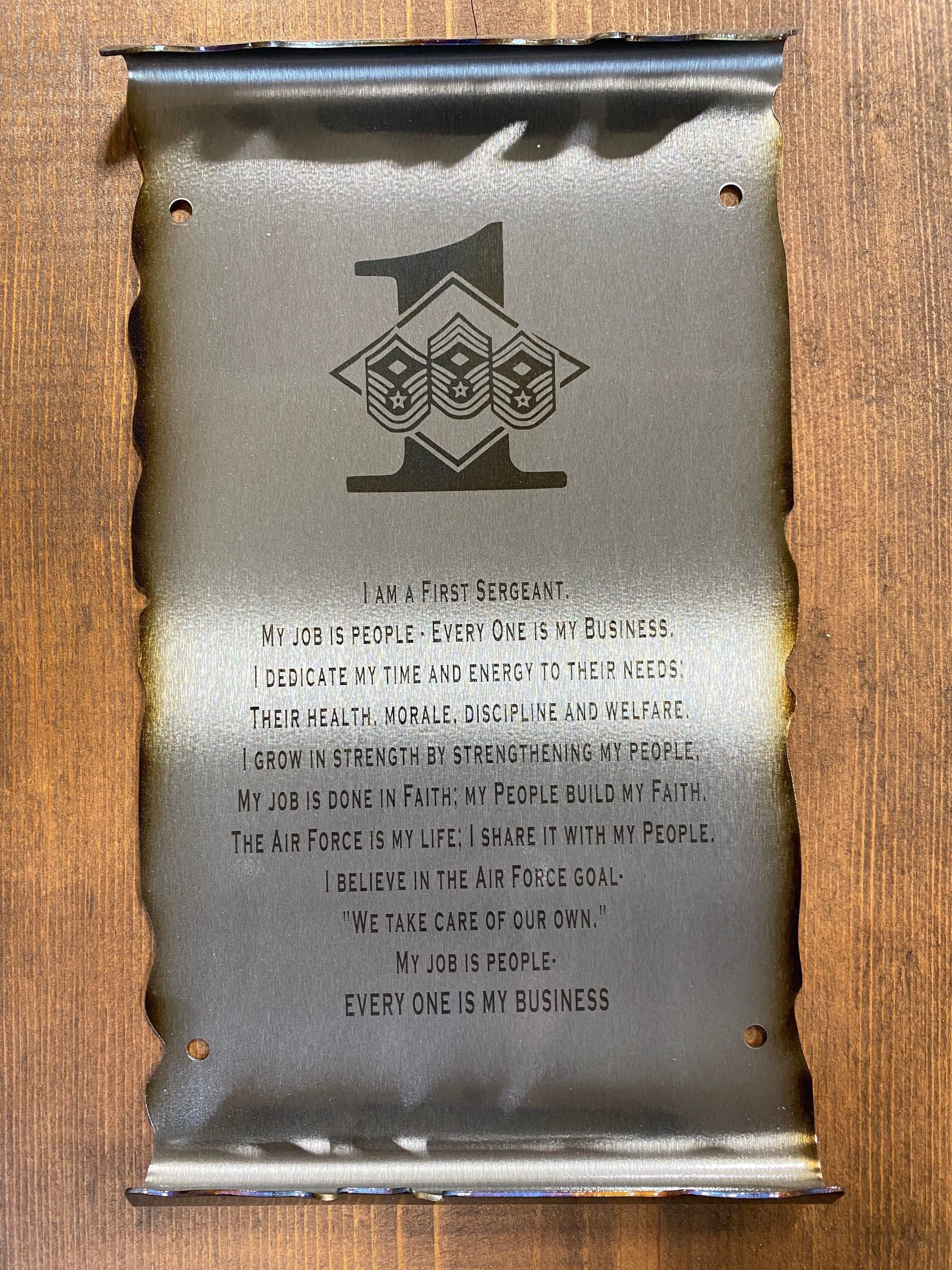 First Sergeant Creed Air Force Gifts Military Promotion - Etsy Finland