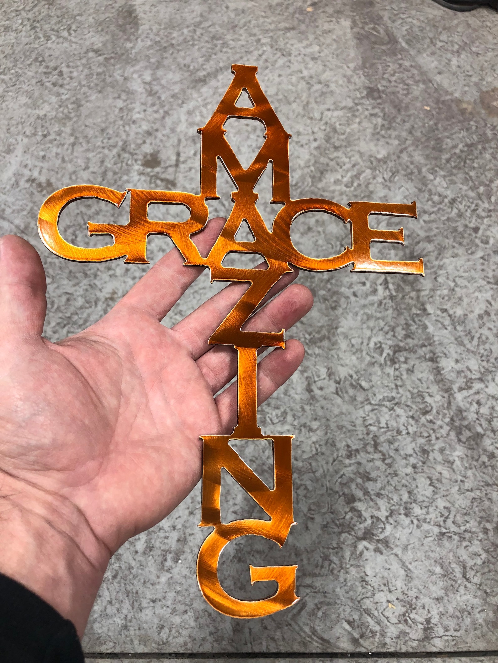 Amazing Grace Cross Metal Cross Spiritual Religious Decor | Etsy