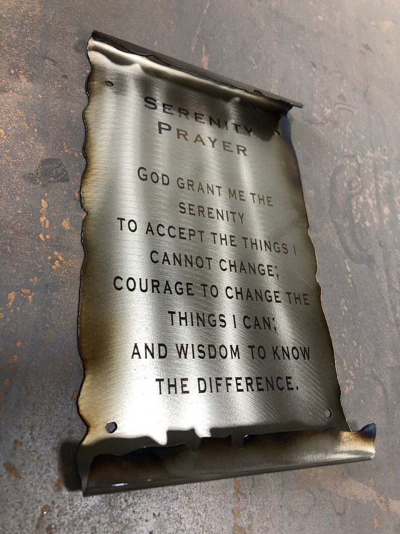 Serenity Prayer Metal Scroll Sign Acceptance - Etsy