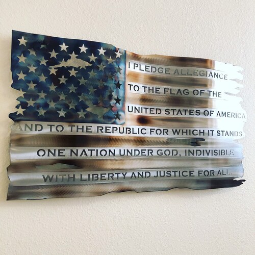 US Flag America Pledge of Allegiance Preamble Constitution | Etsy