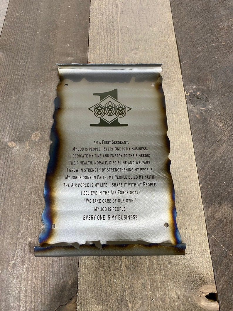 First Sergeant Creed Air Force Gifts Military Promotion - Etsy Finland