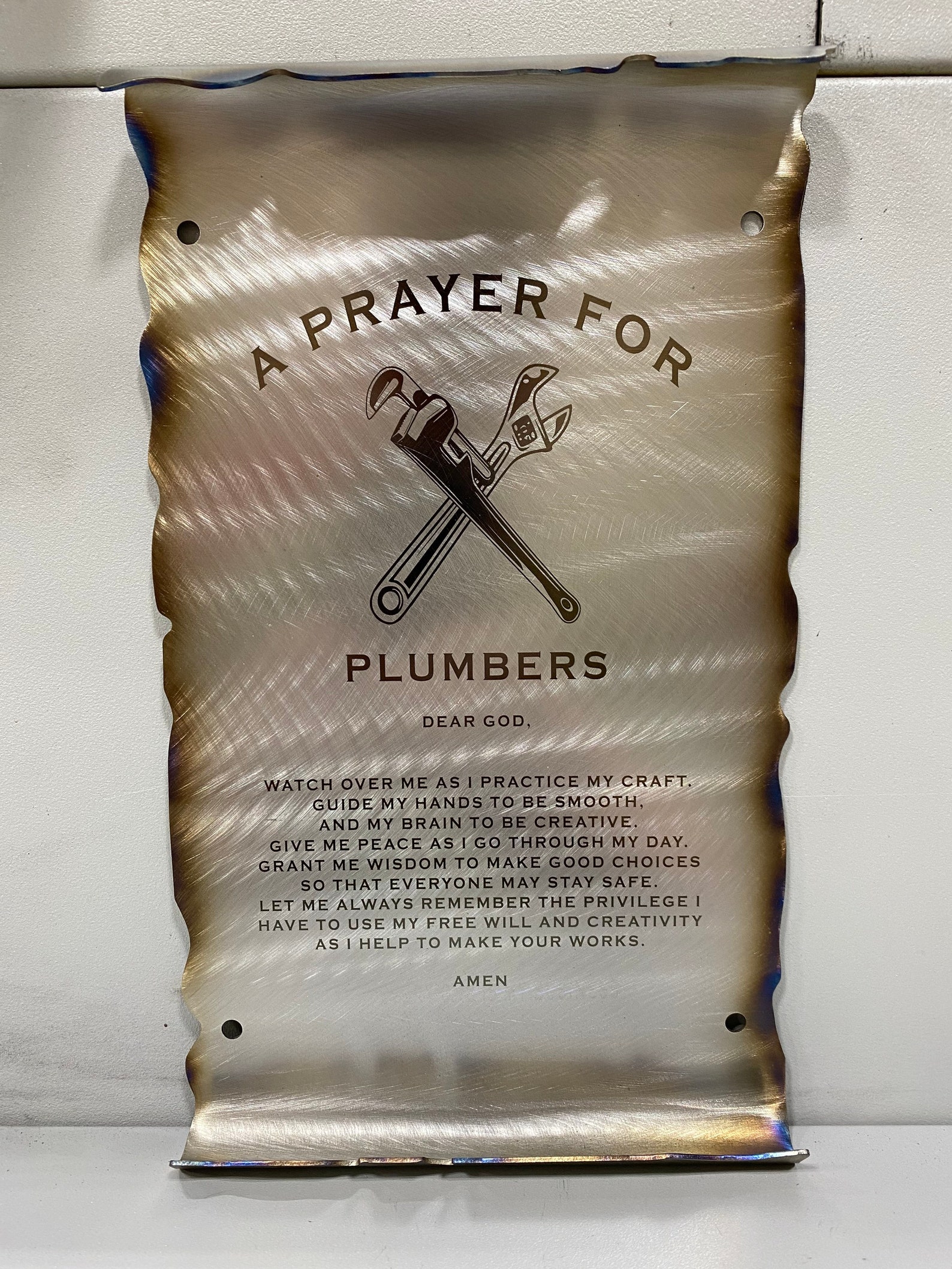 Plumbers Prayer Plumbers Gift Plumbers Apprentice Gift - Etsy