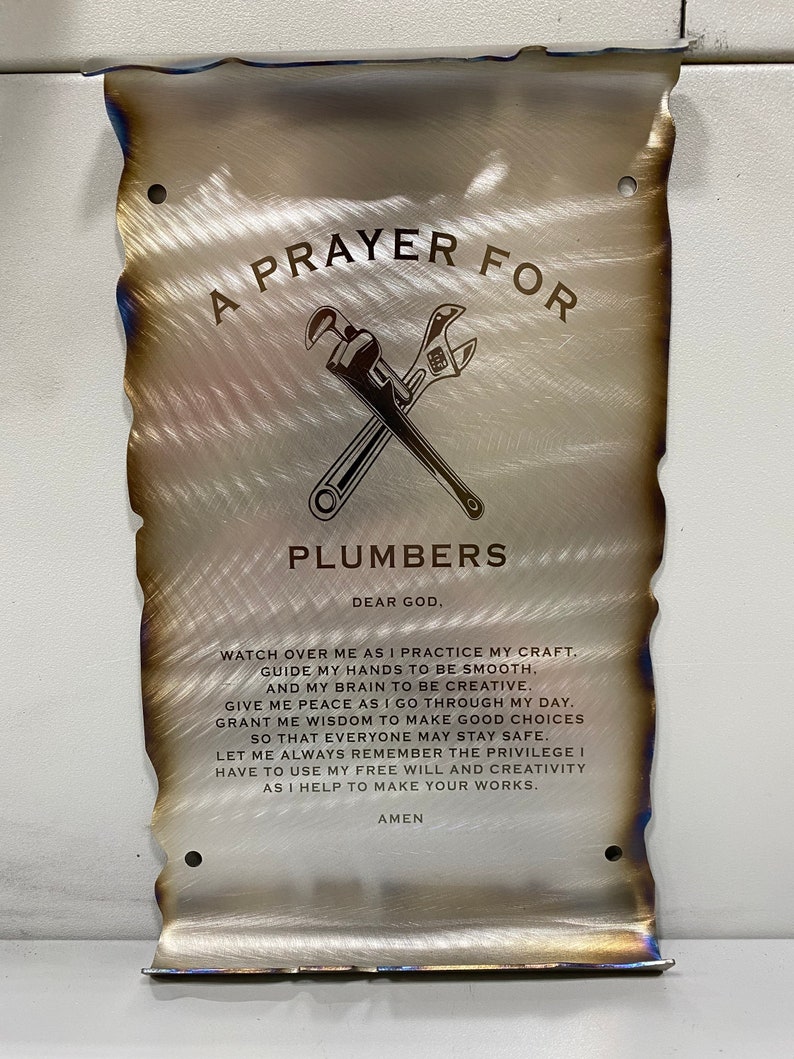 Plumbers Prayer Plumbers Gift Plumbers Apprentice Gift - Etsy