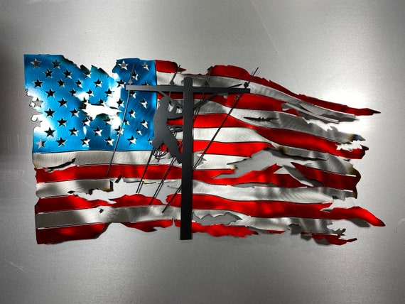 Lineman Flag Lineman Metal Flag Lineman Gifts Lineman Life | Etsy