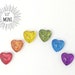 Rainbow Glitter Mini Magnets // Set of 6 12mm Heart-shaped Glass ...