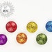Rainbow Glitter Mini Magnets // Set of 6 - 12mm - 1/2" Round Glass ...