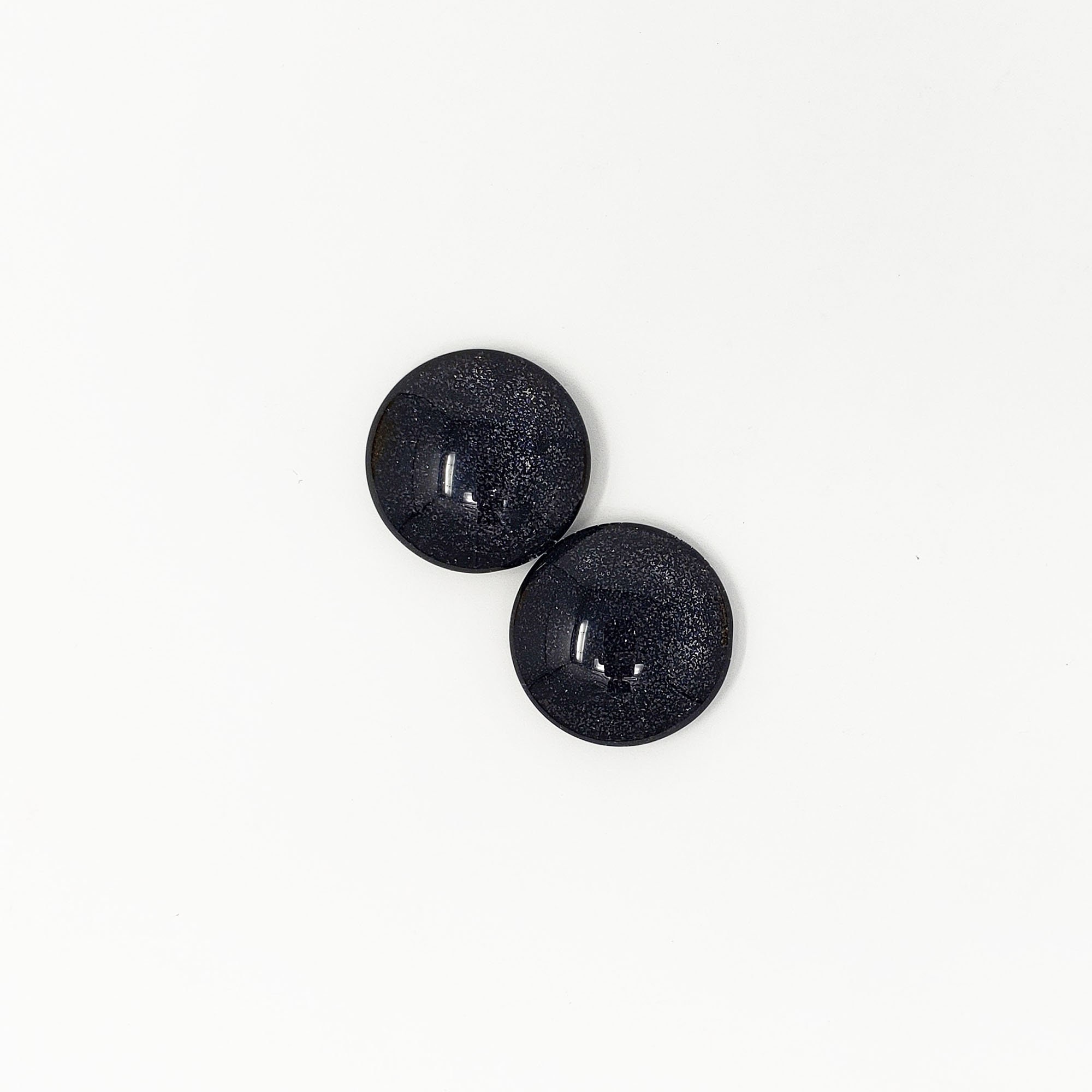 Black Glitter Magnets // Set of 2 - 1" Round Glass Magnets // Gifts ...