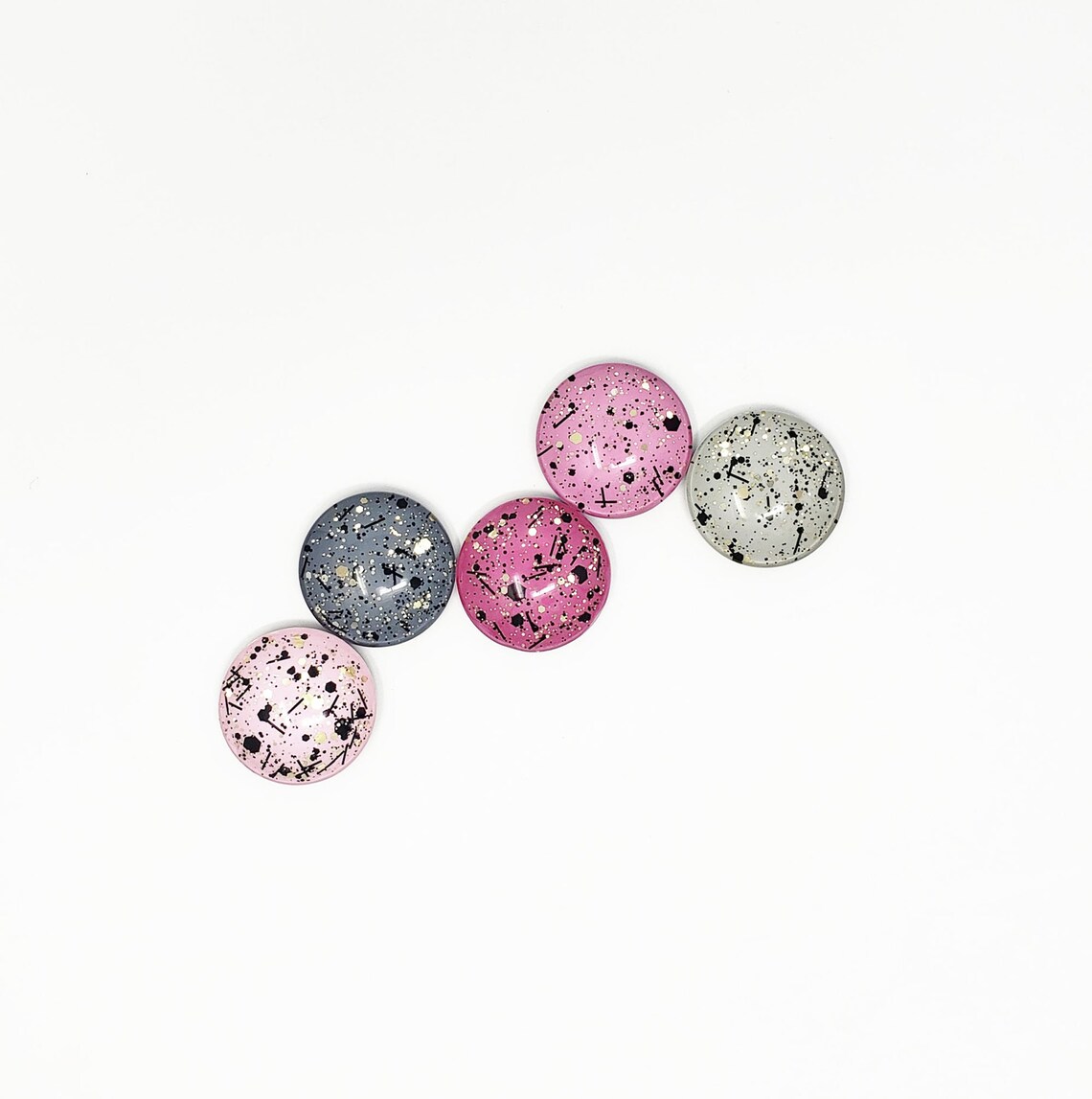 Stellar Magnets Pink & Gray Glass Magnets // Set of 5 1 | Etsy
