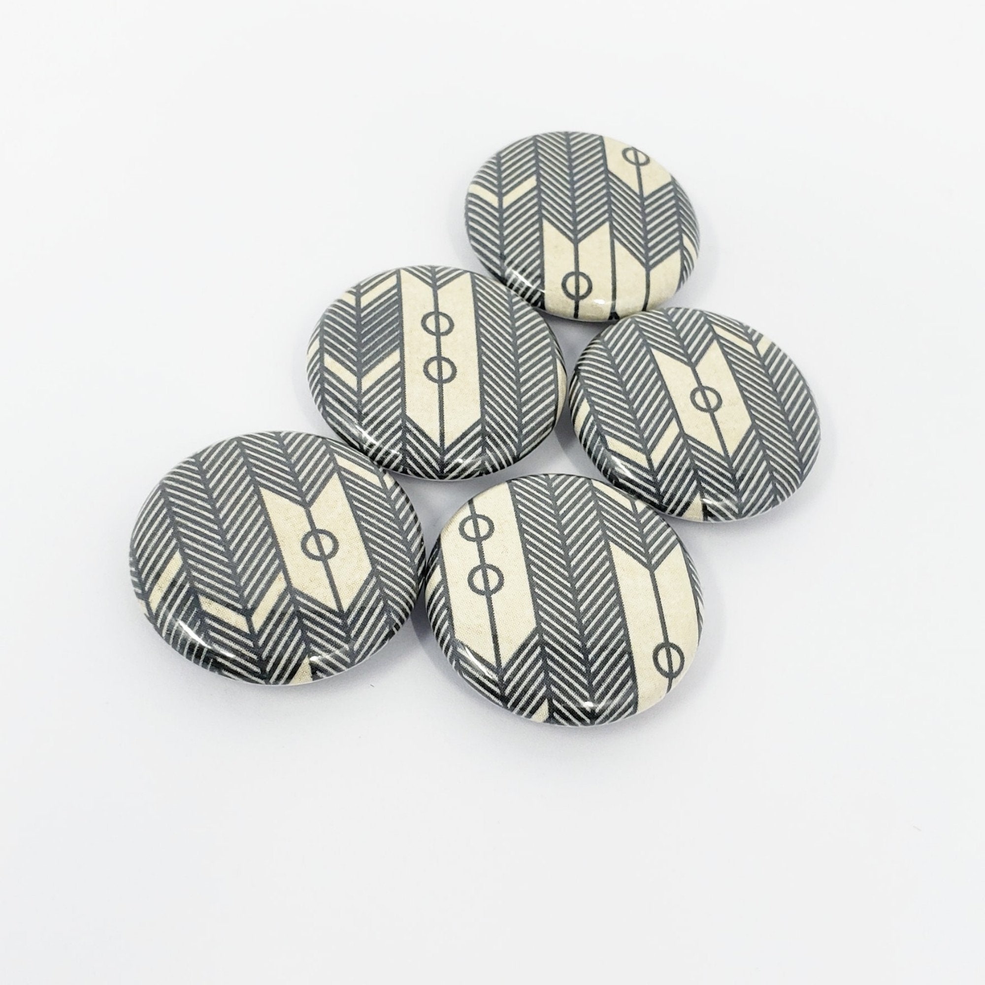 Arrow Magnets // Set of 5 - 1” Round Metal Button Magnets ...