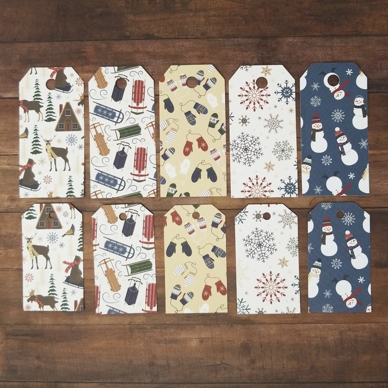 Holiday Gift Tags // Winter Theme // Set of 10 // Christmas - Etsy