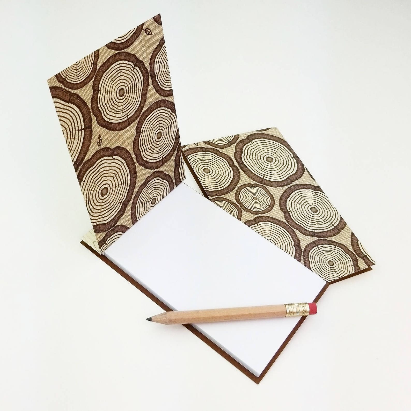 Set of 2 Notepads W/pencil / Woodland Theme Handmade Notebooks - Etsy