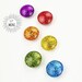 Rainbow Glitter Mini Magnets // Set of 6 12mm 1/2 Round Glass Magnets ...