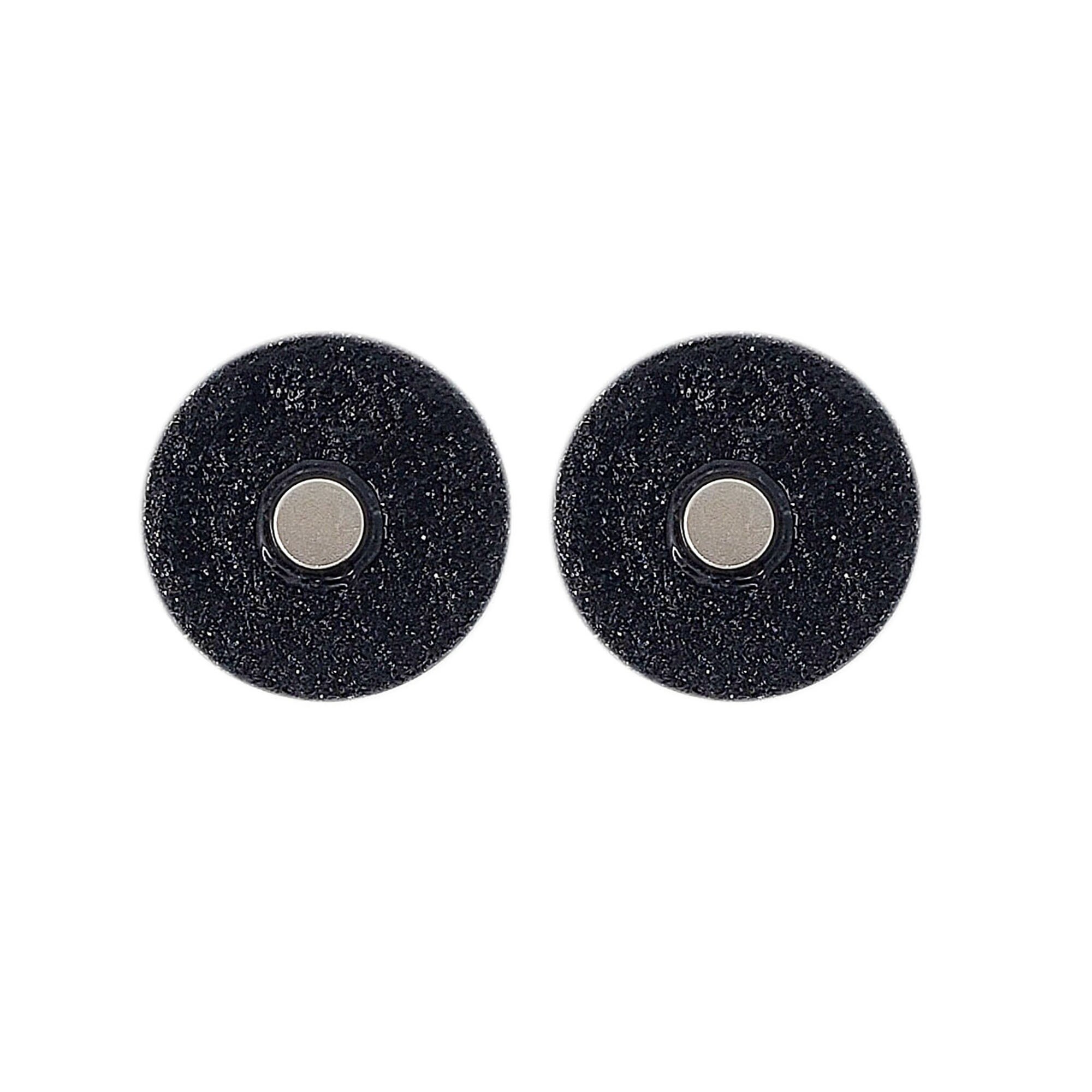 Black Glitter Magnets // Set of 2 - 1" Round Glass Magnets // Gifts ...