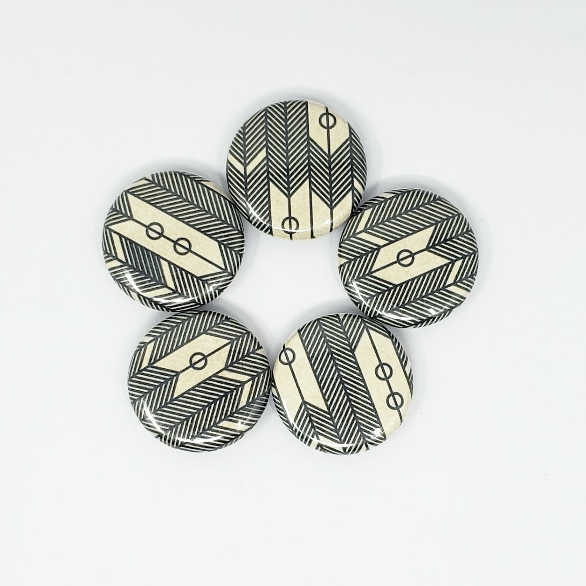 Arrow Magnets // Set of 5 - 1” Round Metal Button Magnets ...