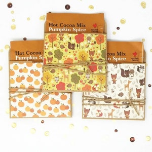 Autumn Hot Cocoa Pockets // Woodland Animal Pumpkins // - Etsy