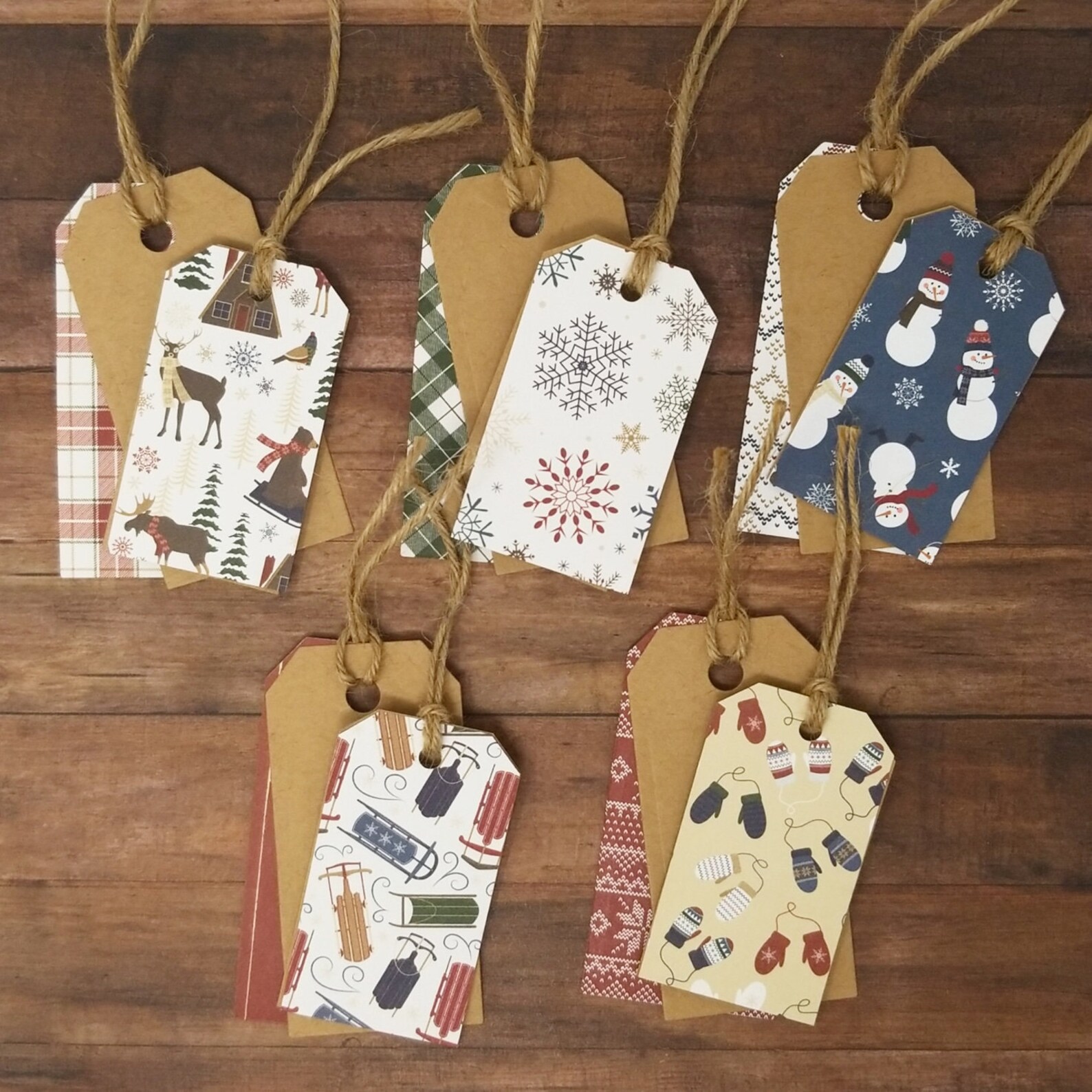 Holiday Gift Tags // Winter Theme // Set of 10 // Christmas - Etsy