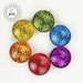 Rainbow Glitter Mini Magnets // Set of 6 12mm 1/2 Round Glass Magnets ...