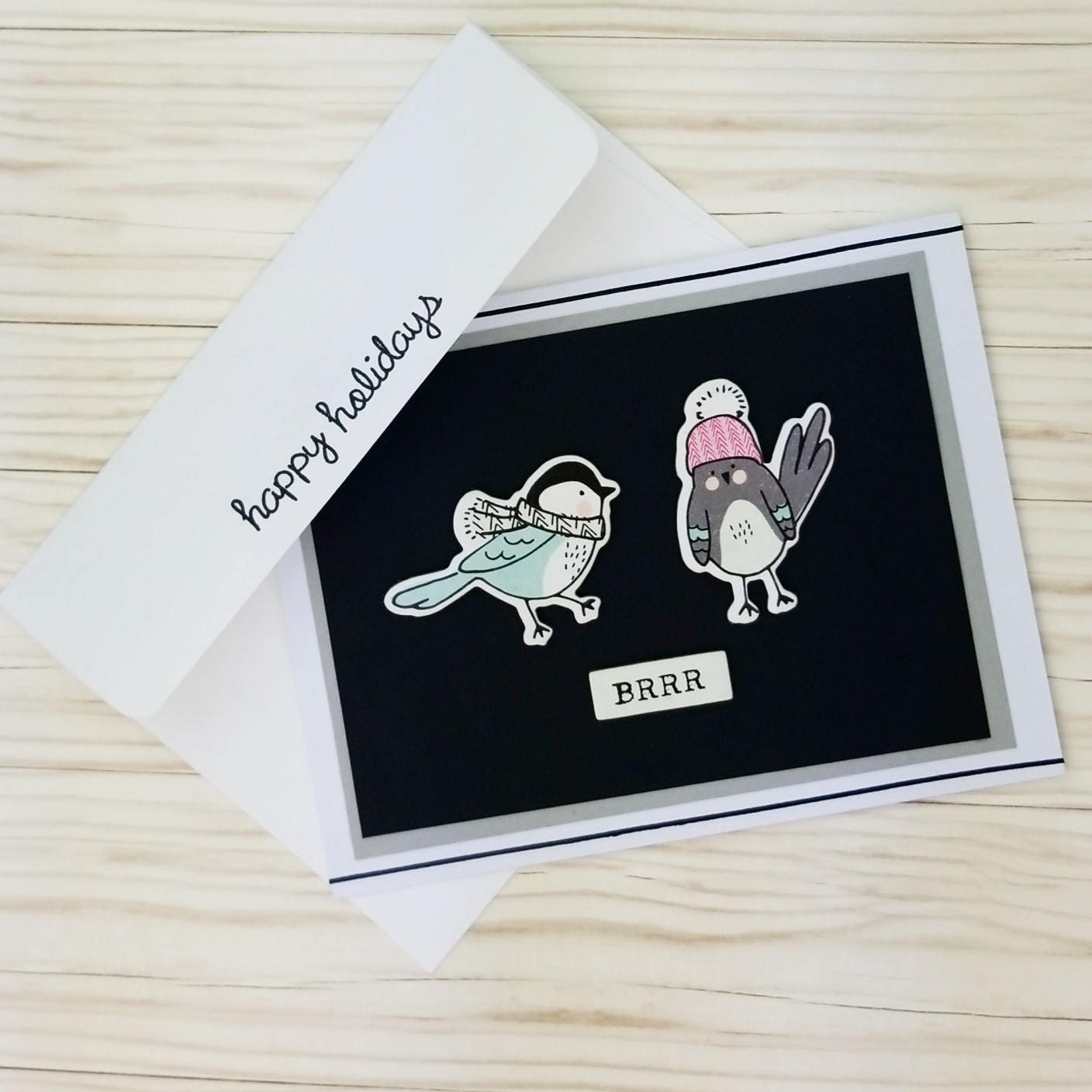 Winter Bird Handmade Card / Holiday Greeting Card / Christmas - Etsy