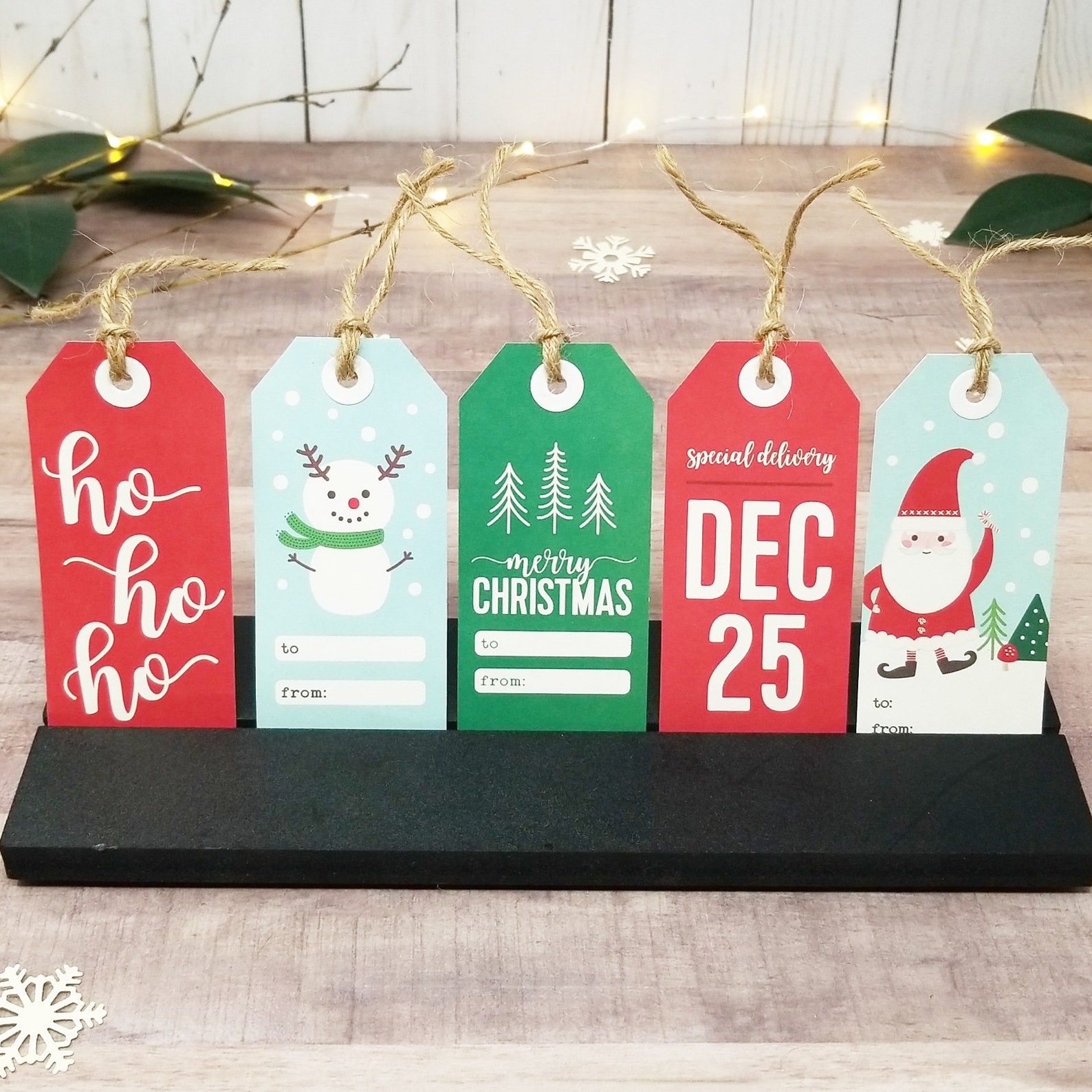 Holiday Santa Gift Tags // Set of 5 // Christmas Tags // Santa - Etsy