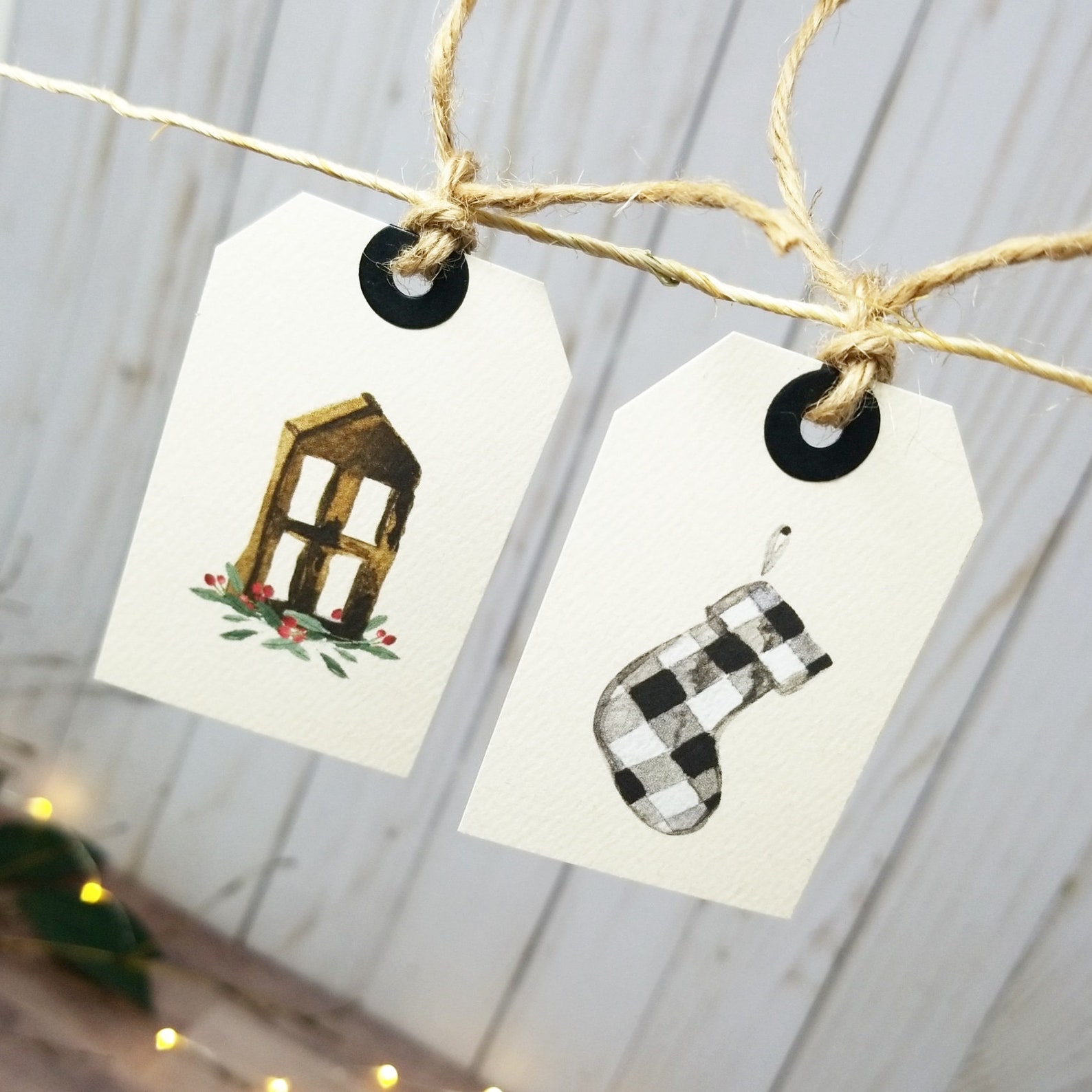 Rustic Holiday Gift Tags // Winter Theme // Set of 10 // - Etsy