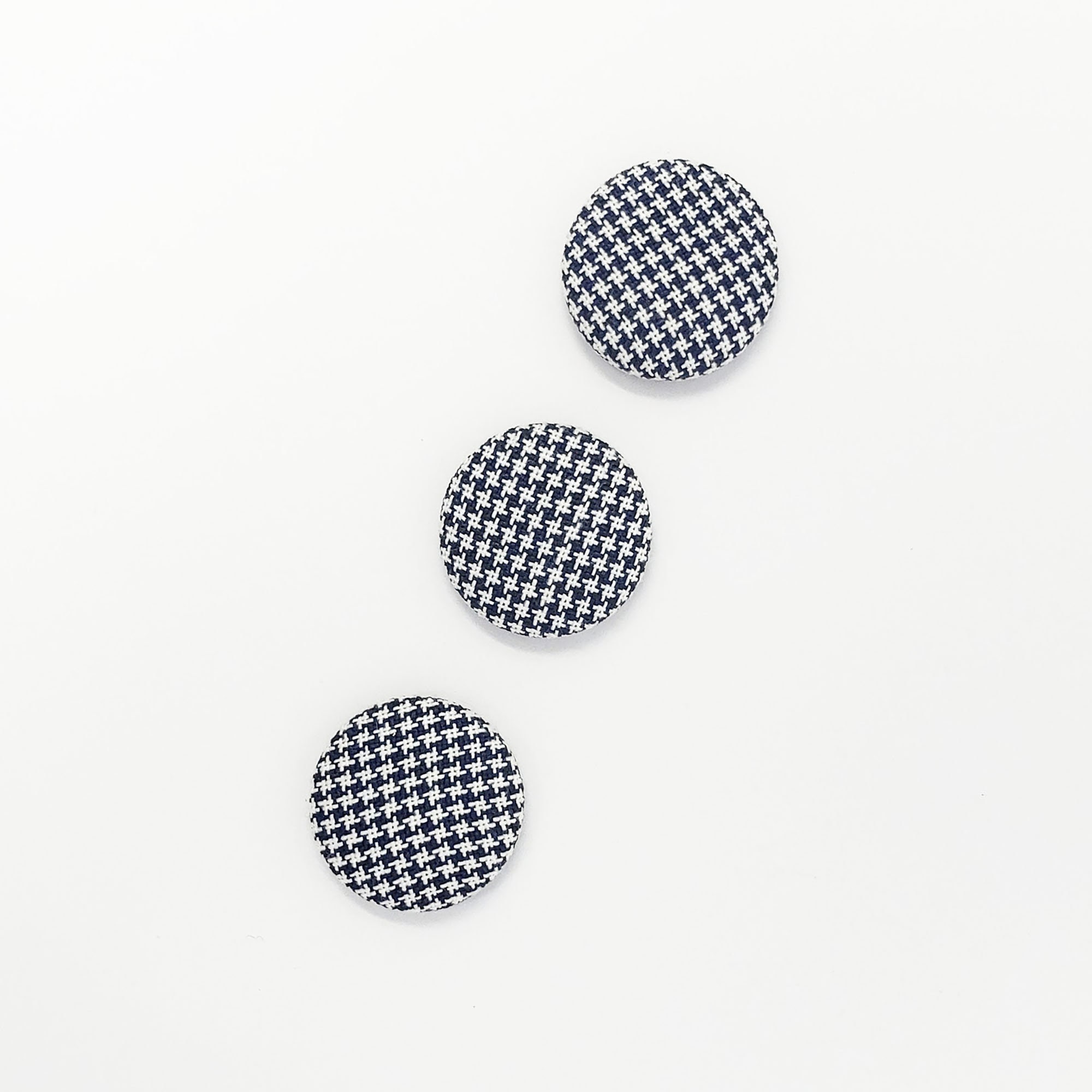 Fabric Button Magnets // Set of 3 1 Round Metal Magnets // | Etsy