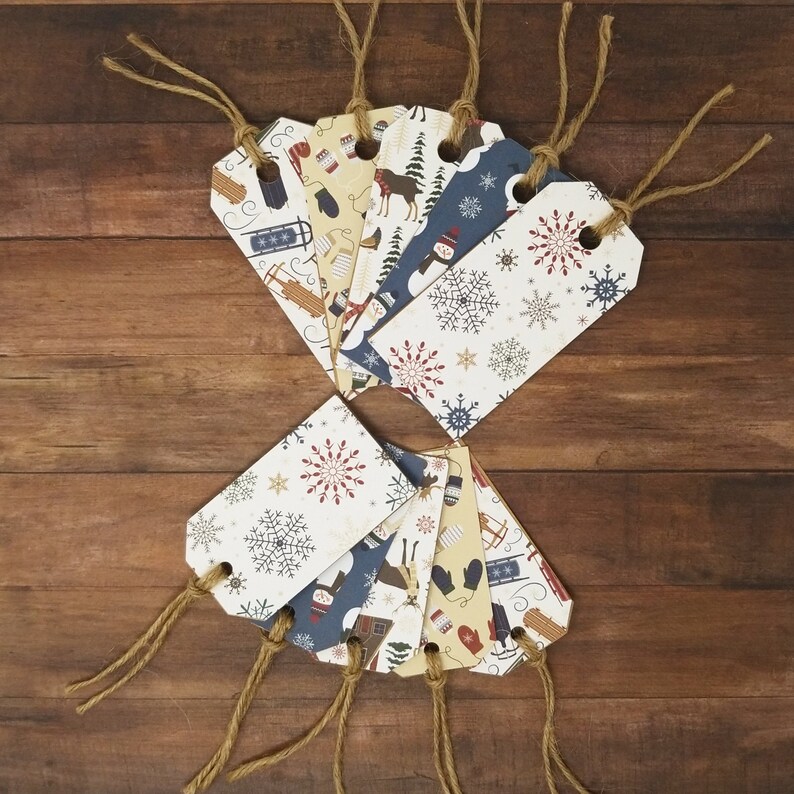 Holiday Gift Tags // Winter Theme // Set of 10 // Christmas - Etsy