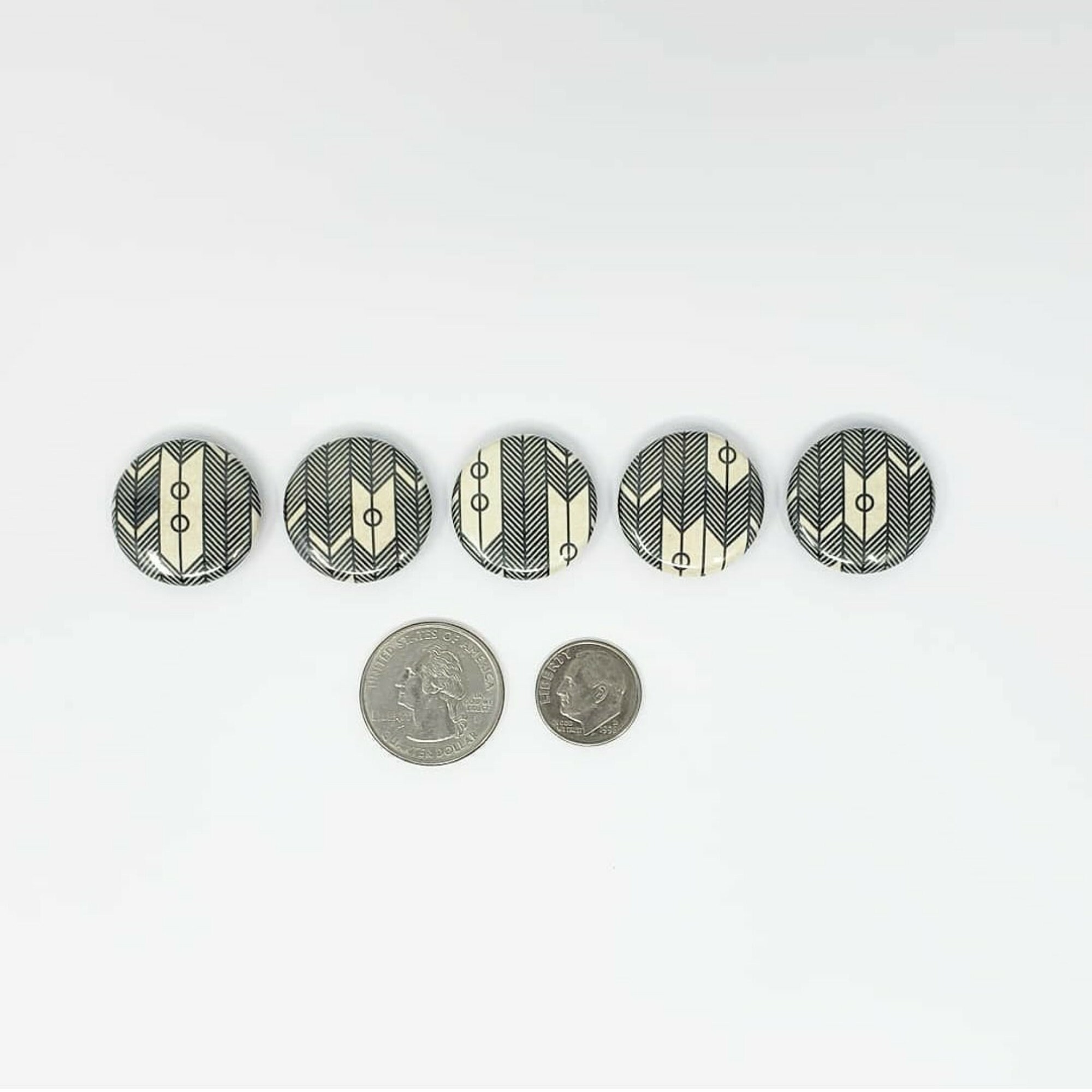 Arrow Magnets // Set of 5 - 1” Round Metal Button Magnets ...