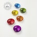 Rainbow Glitter Mini Magnets // Set of 6 12mm 1/2 Round Glass Magnets ...