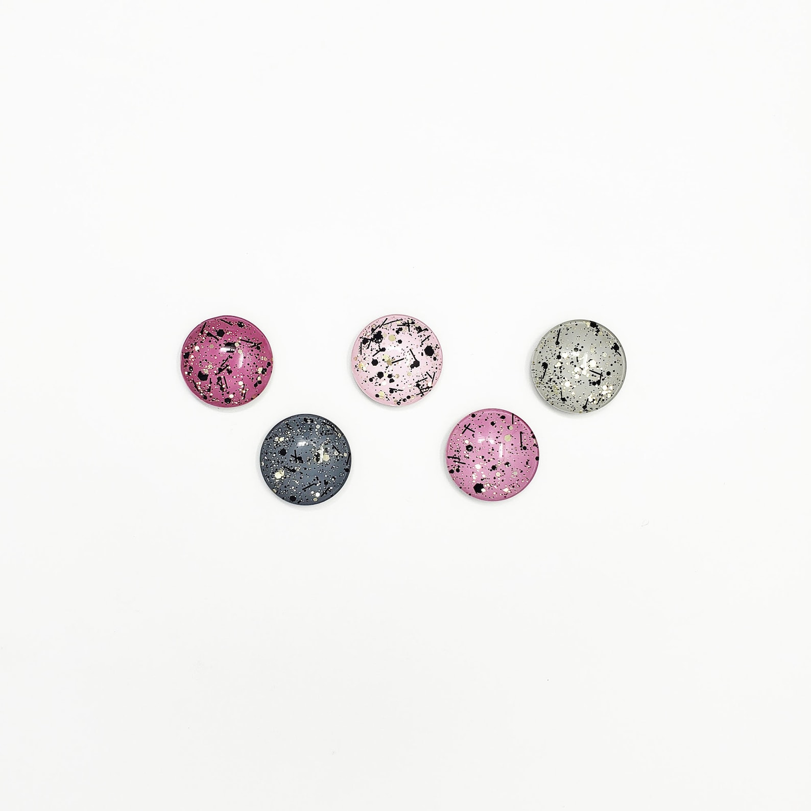 Stellar Magnets Pink & Gray Glass Magnets // Set of 5 1 | Etsy