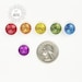 Rainbow Glitter Mini Magnets // Set of 6 12mm 1/2 Round Glass Magnets ...