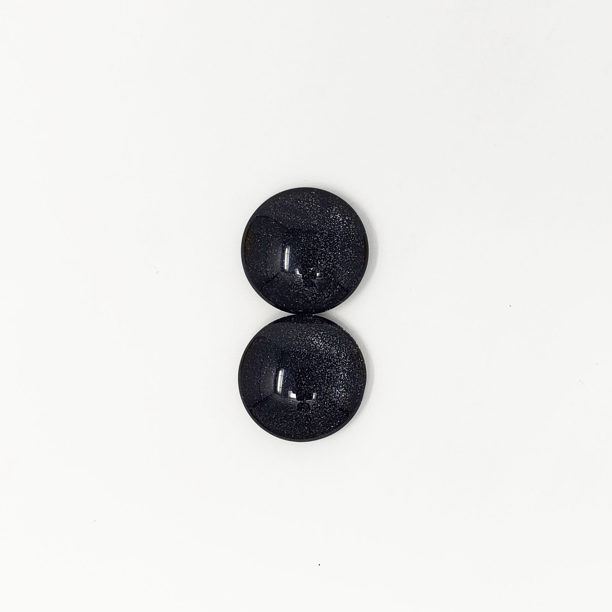 Black Glitter Magnets // Set of 2 - 1" Round Glass Magnets // Gifts ...