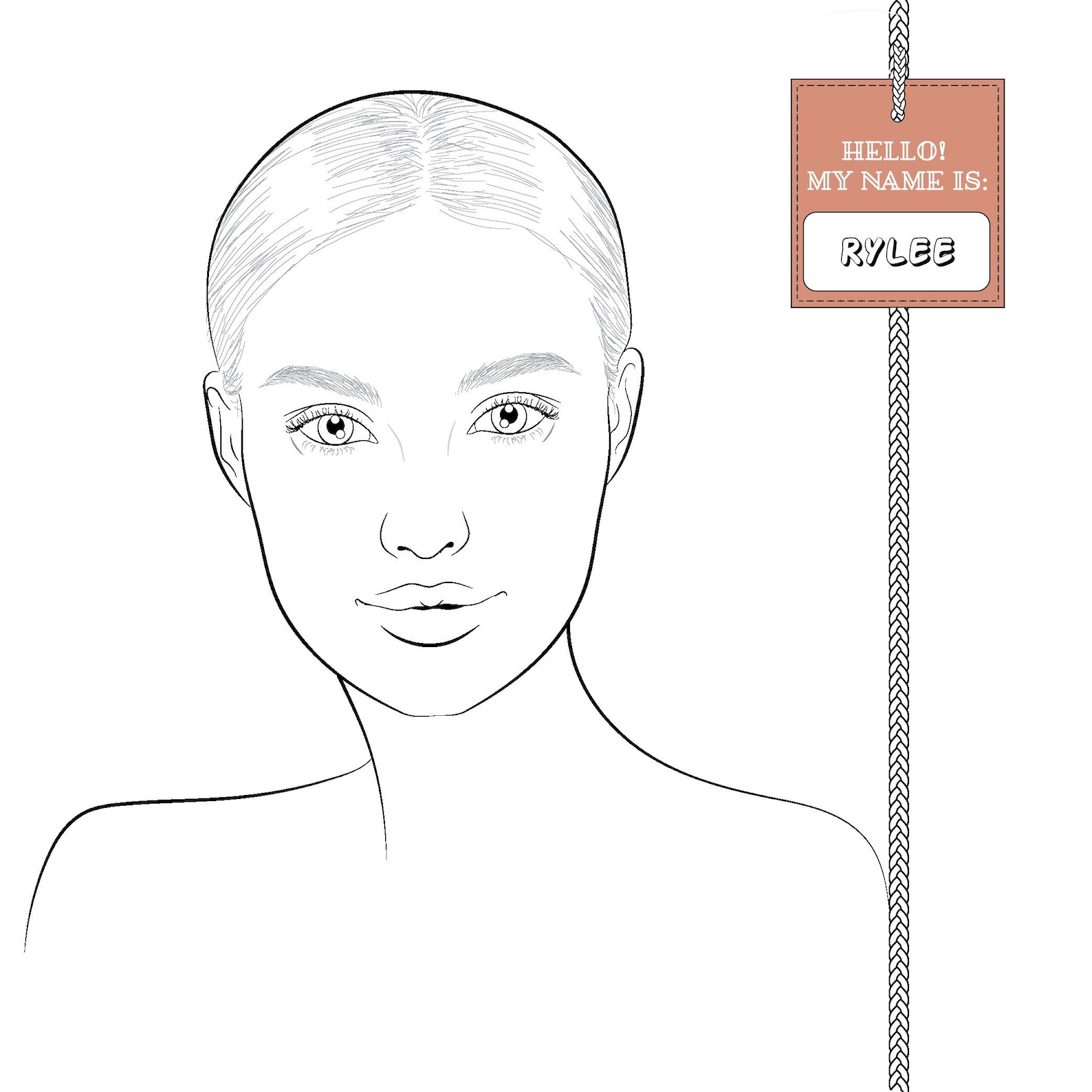 Realistic Makeup Face Chart "rylee" | Make-up Artist Practice Sheets ...