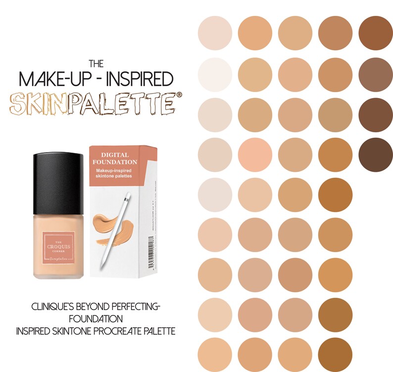 248 Shade PROCREATE Skin Tone Palette MEGA Bundle Inspired by Clinique ...