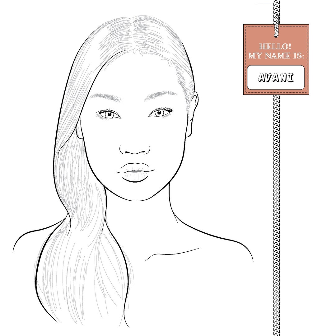 Realistic Makeup Face Chart "avani" | Make-up Artist Practice Sheets ...