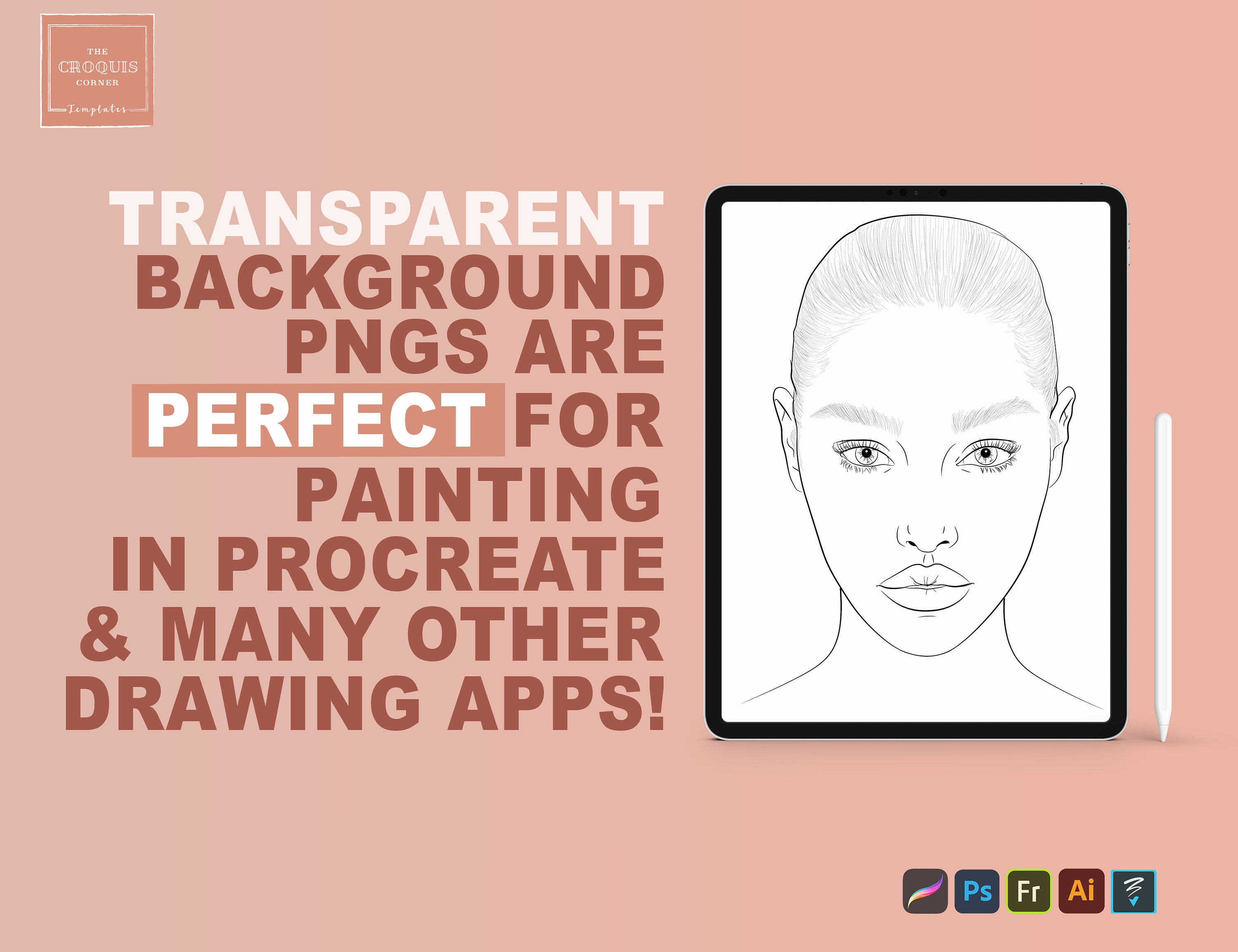 Realistic Makeup Face Chart "cara" | Make-up Artist Practice Sheets ...