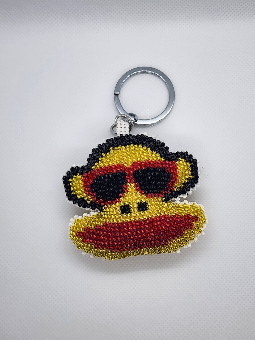 3D Monkey Beaded Embroidery Cross Stitch Keychain FINISHED ITEM - Etsy