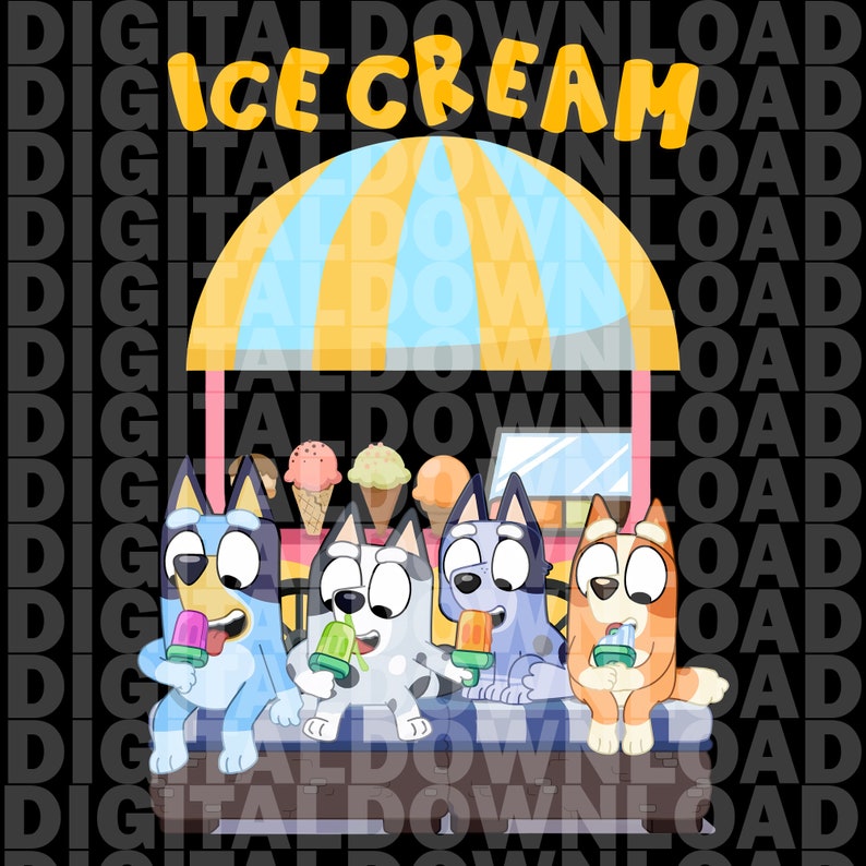 Bluey Character Png Ice Cream Bluey and Friend Bluey Family - Etsy New ...
