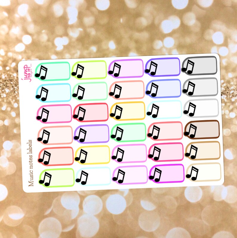 Music notes band labels stickers planner reminder instrument | Etsy
