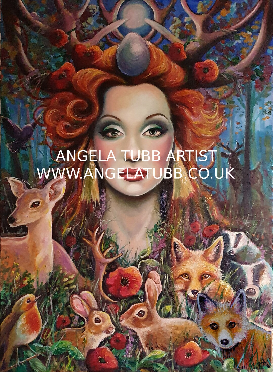 Original Oil Painting 80 X 60 Cm Elen of the Ways, Pagan Goddess With ...