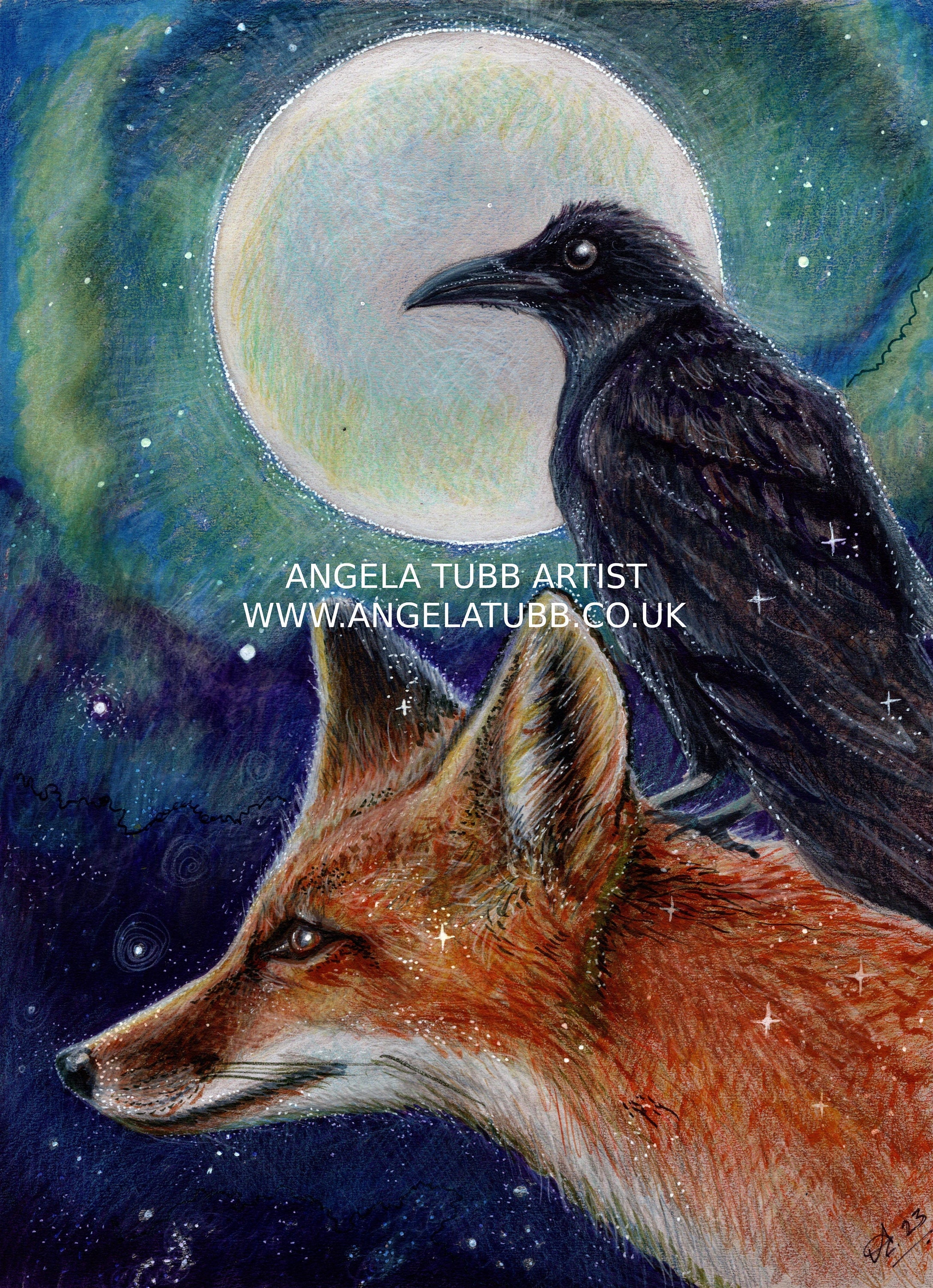 Fox and Raven A4 Print - Etsy