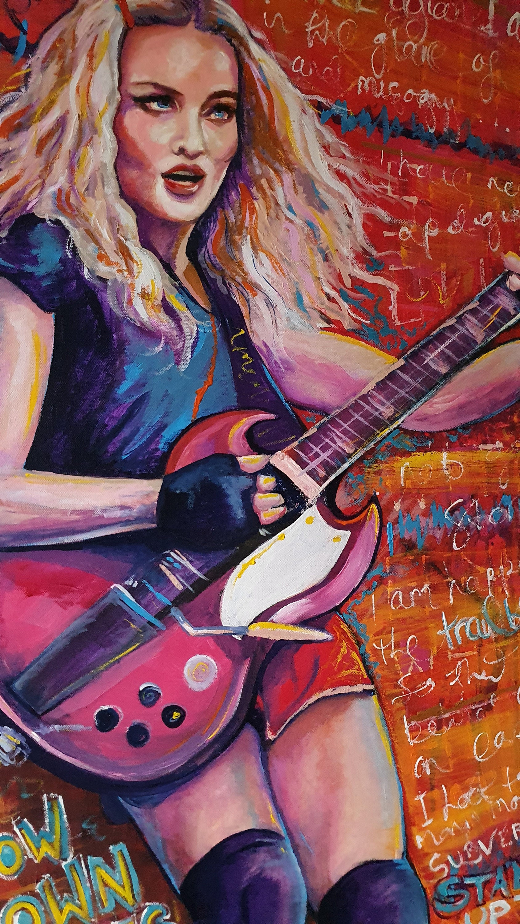 MADONNA PAINTING. Acrylic and Gouche 84 X 60 Cm by Angela Tubb - Etsy