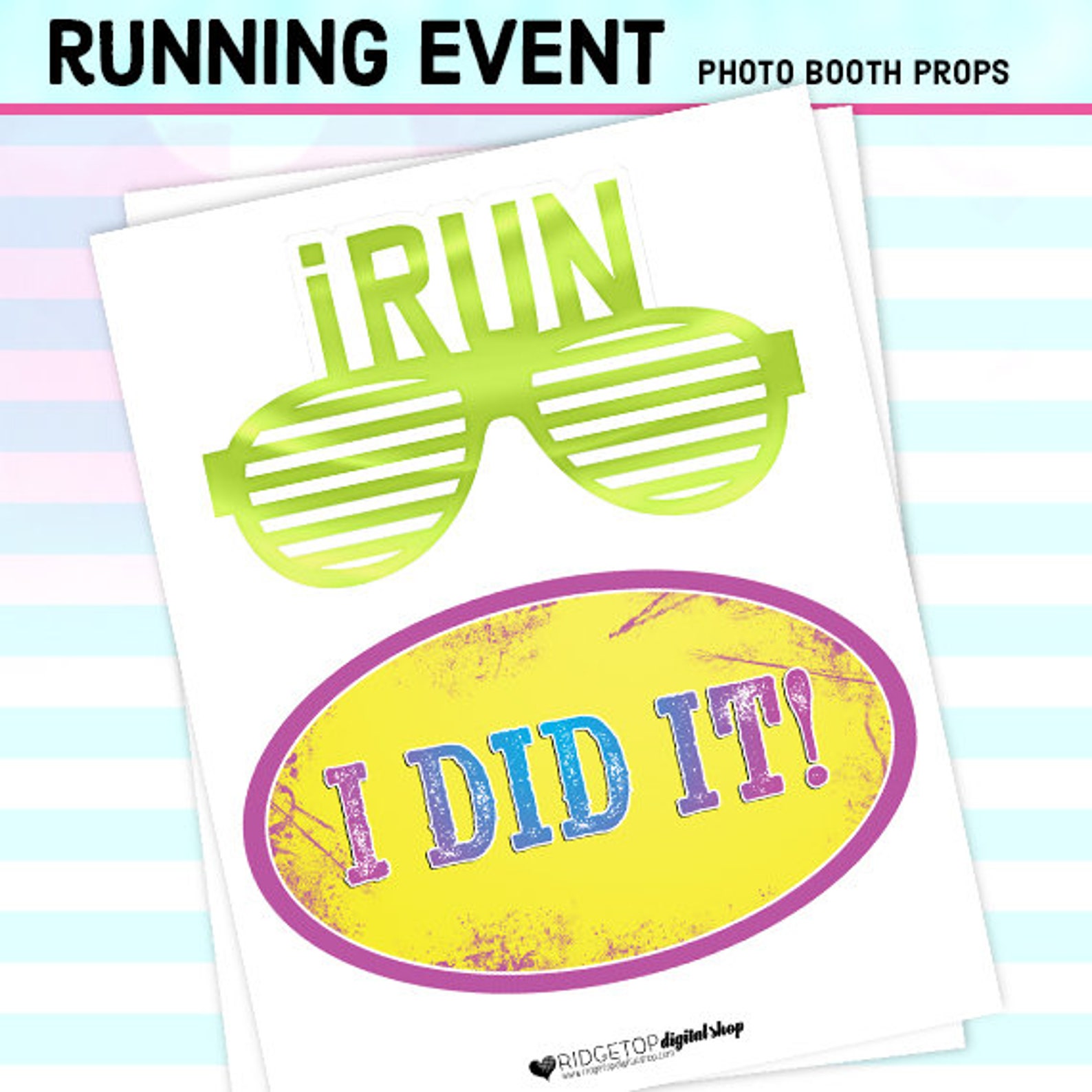 RUNNING Photo Booth Props Run Event 5k 10k Half Marathon | Etsy