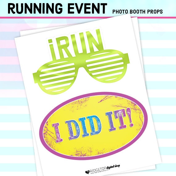 RUNNING Photo Booth Props Run Event 5k 10k Half Marathon | Etsy