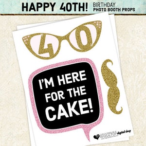 40TH BIRTHDAY, Photo Booth Props, 40th Birthday Party, 40th Birthday ...