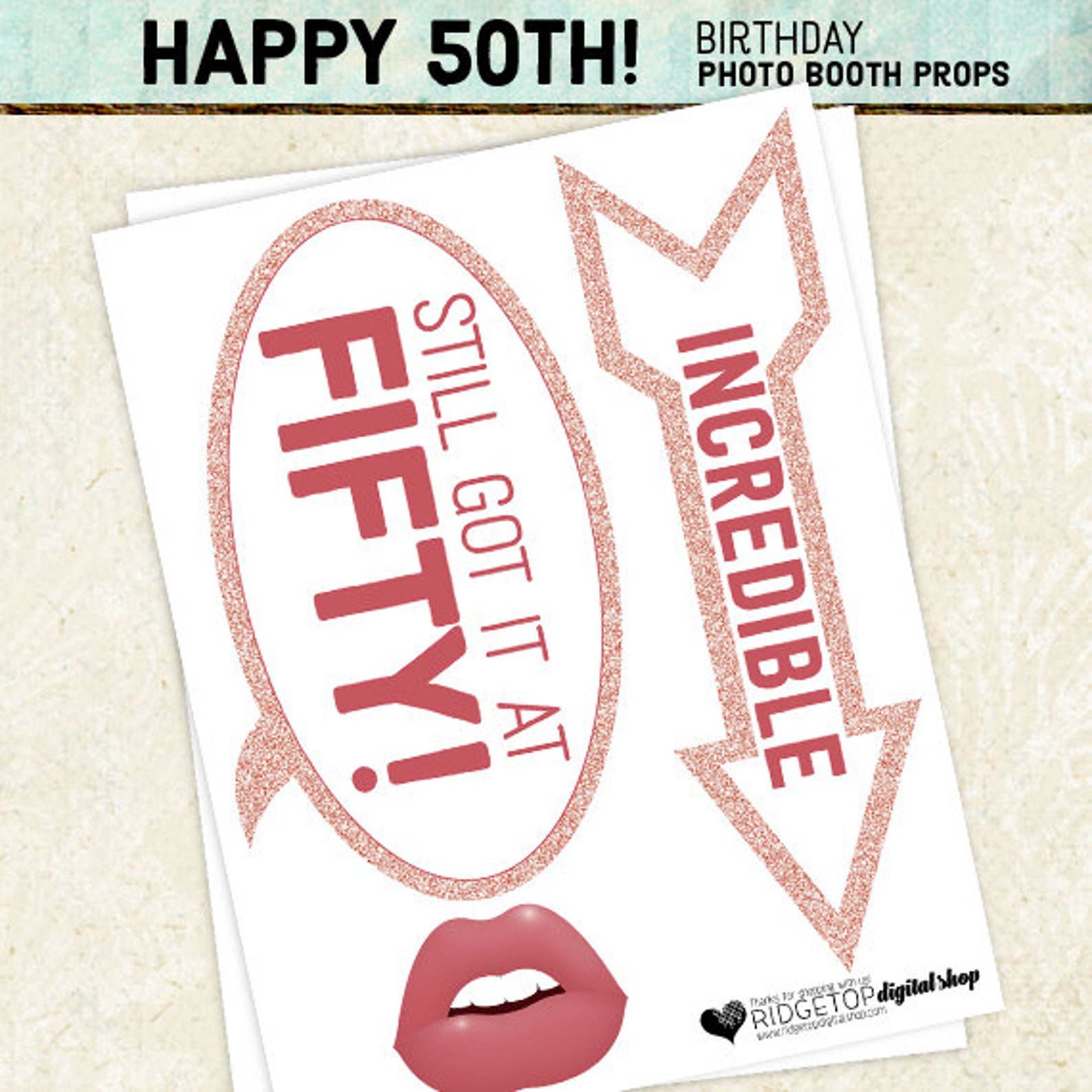 50TH BIRTHDAY Photo Booth Props 50th Birthday Party 50th - Etsy