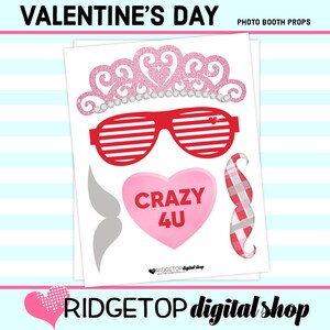 VALENTINE PHOTO PROPS, Photo Booth Props, Valentine's Day Printable ...