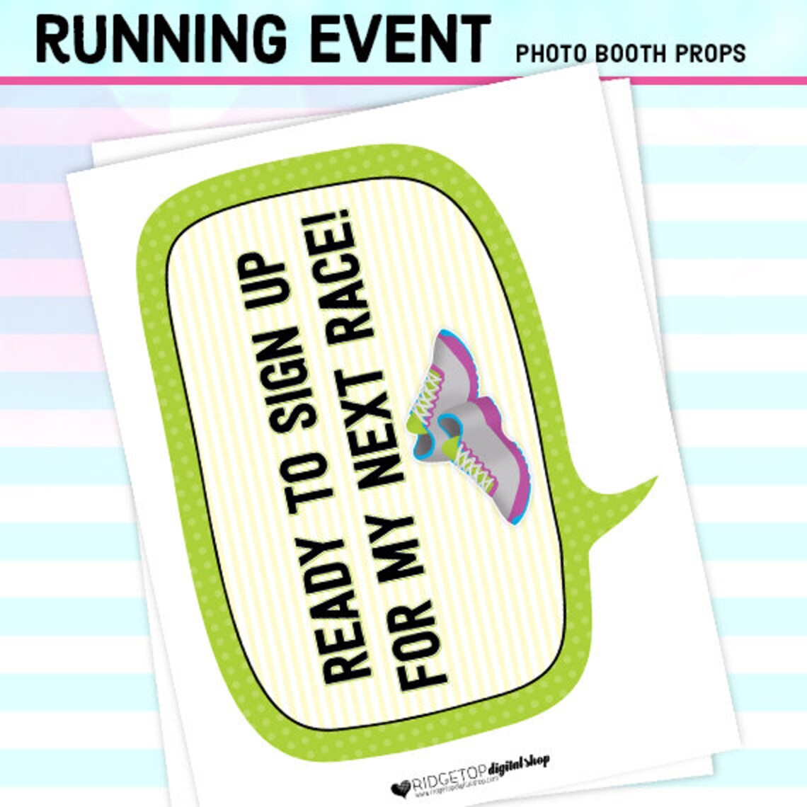 RUNNING Photo Booth Props Run Event 5k 10k Half Marathon | Etsy