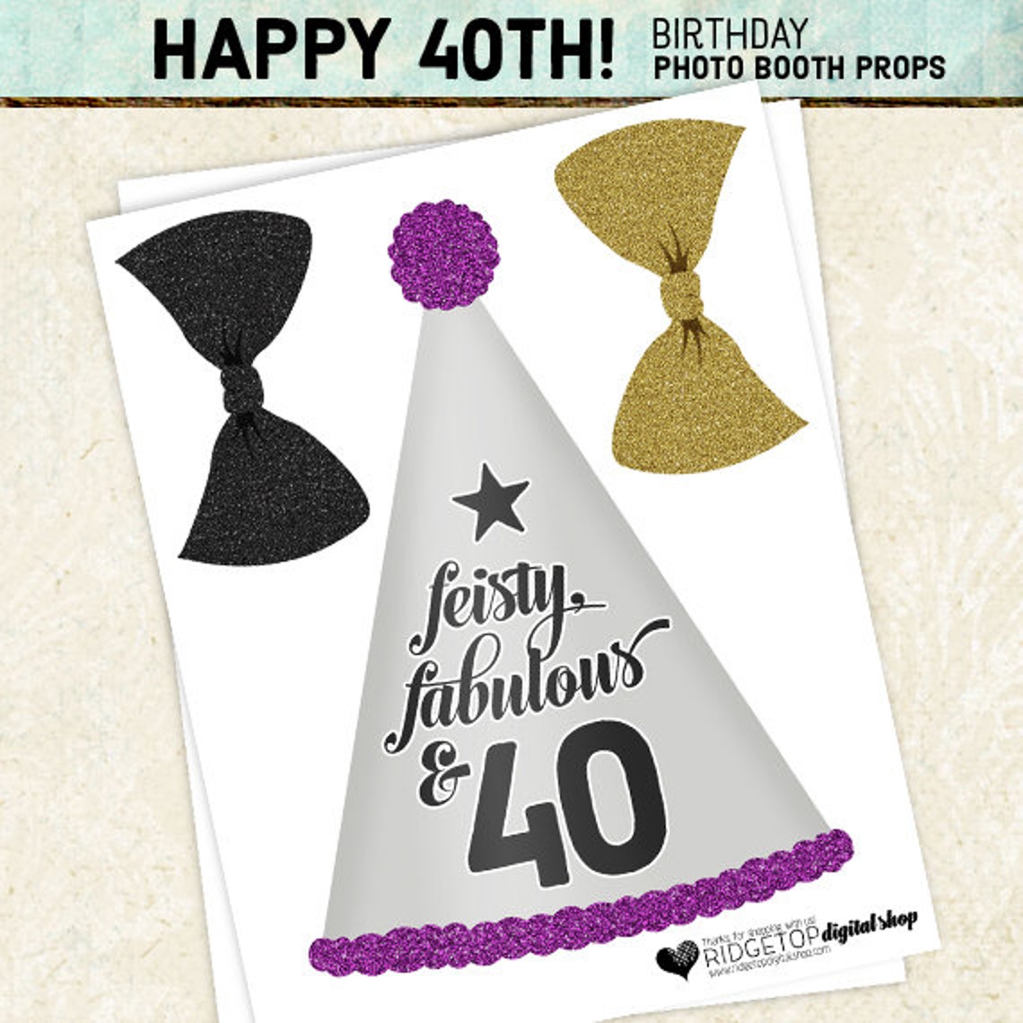 40TH BIRTHDAY Photo Booth Props 40th Birthday Party 40th | Etsy