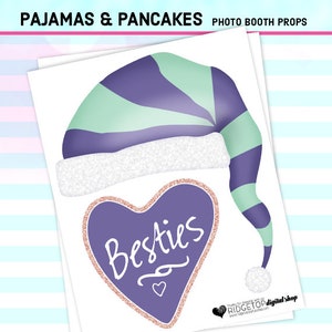 PAJAMAS AND PANCAKES, Photo Booth Props, Sleepover Party, Pancakes and ...